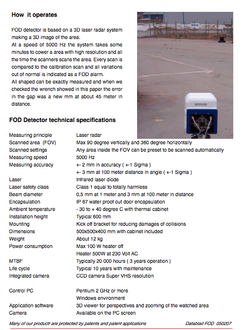 FOD detection of debris on airports and runways | Sunnytek Solar SWEDEN ...